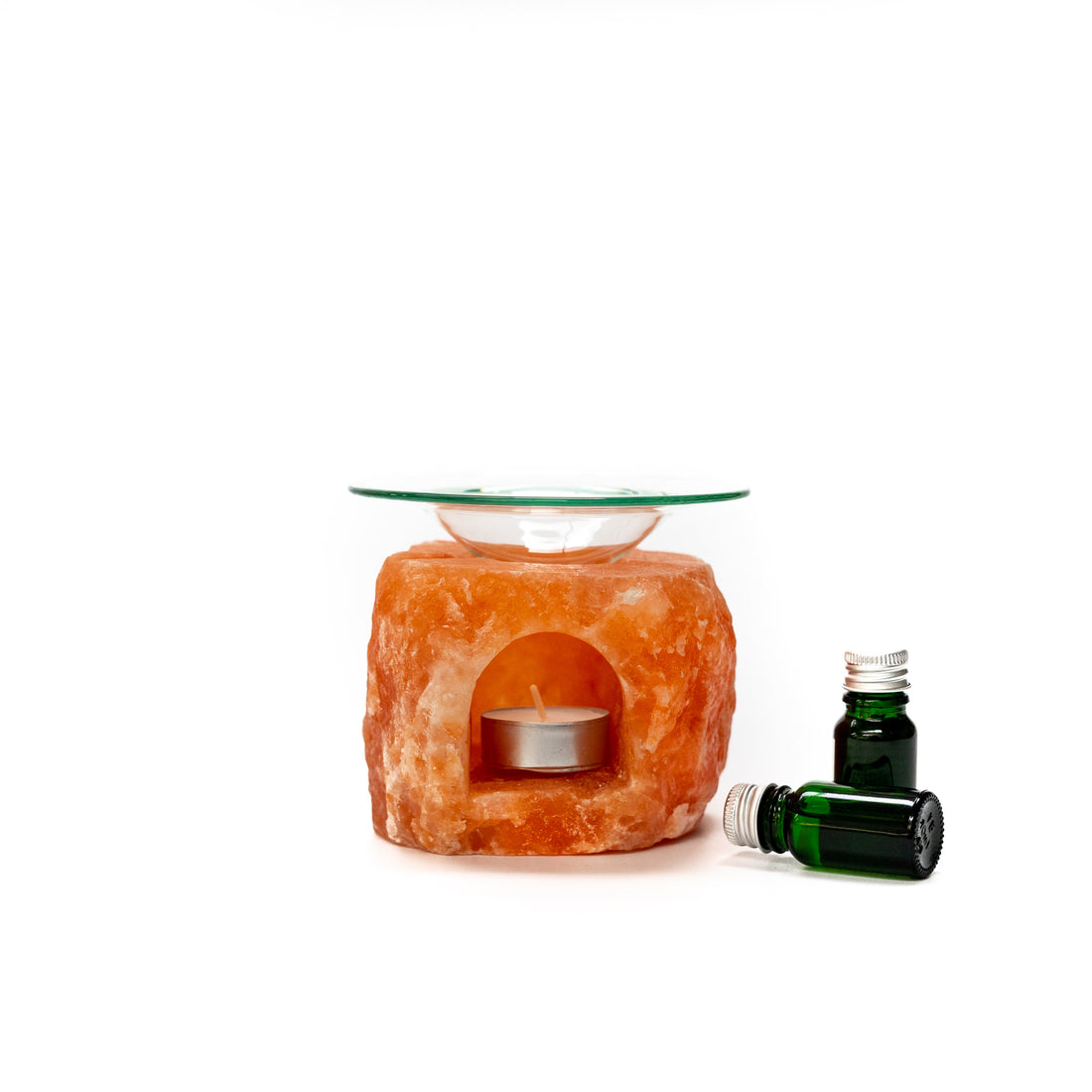 Natural salt oil burner with window (pink) – Heaven Spring